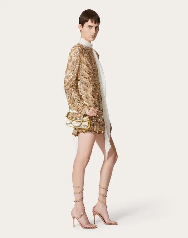 Valentino Garavani Tulle Illusione Embroidered Minidress