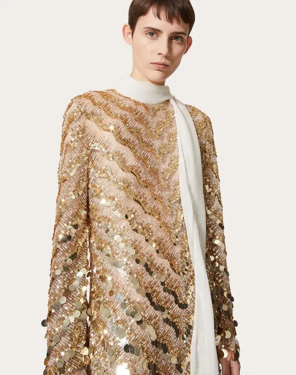 Valentino Garavani Tulle Illusione Embroidered Minidress