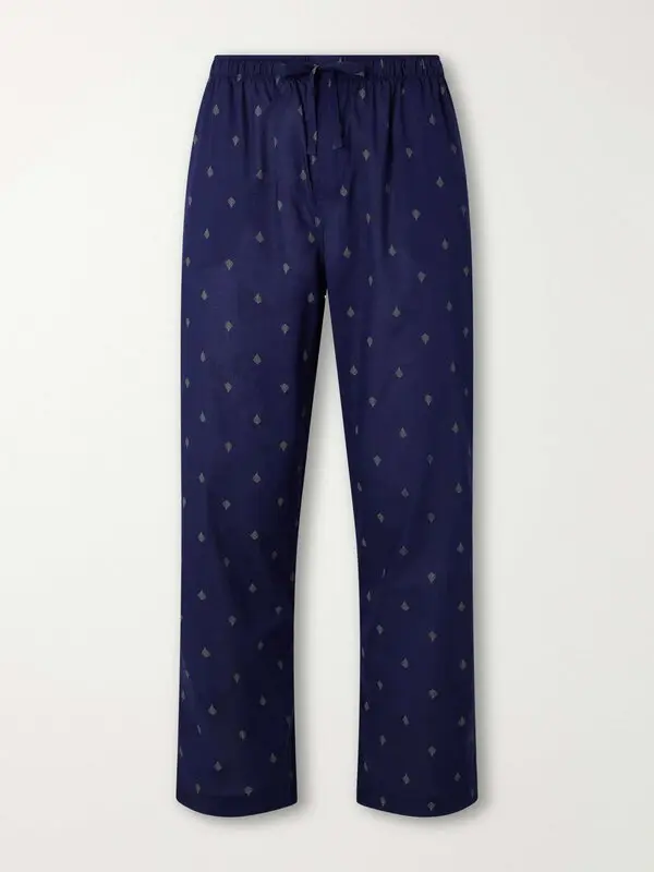 Derek Rose Nelson 111 Straight-leg Cotton-poplin Pyjama Trousers