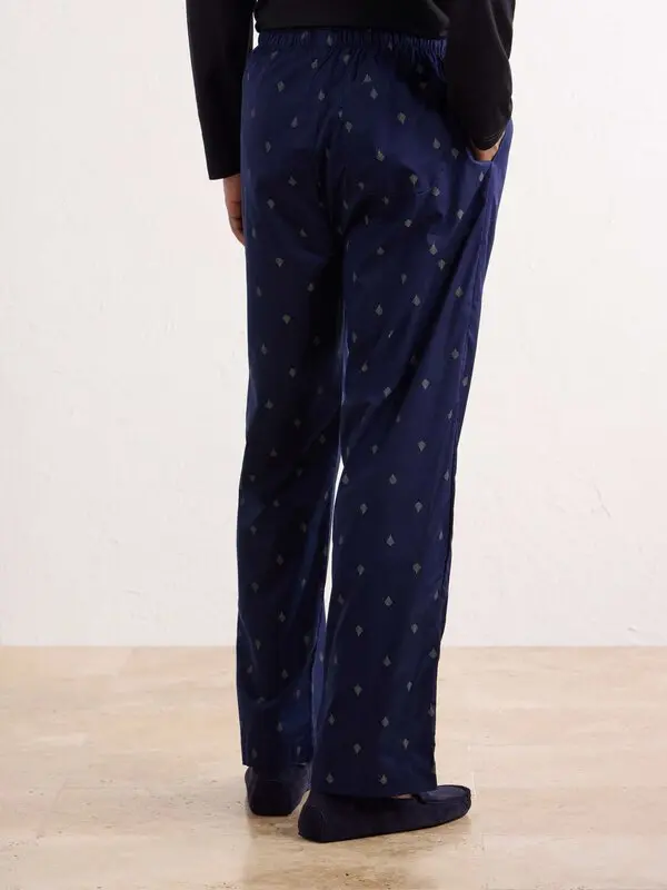 Derek Rose Nelson 111 Straight-leg Cotton-poplin Pyjama Trousers