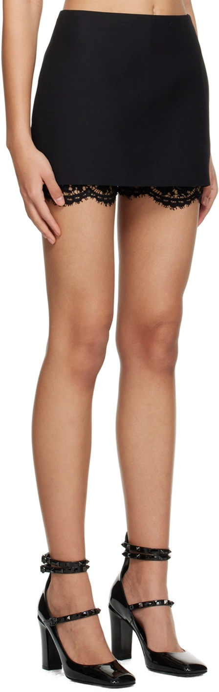 Valentino Garavani Crepe Couture Lace Trim Skirt
