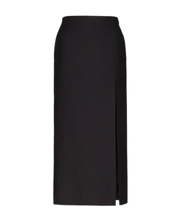 Valentino Garavani Front-slit Midi Skirt - Black