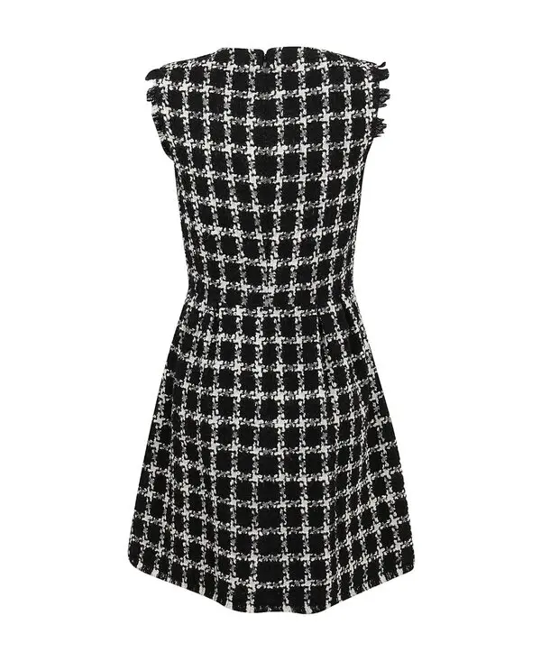 Valentino Garavani Tweed Checkered Sleeveless Dress
