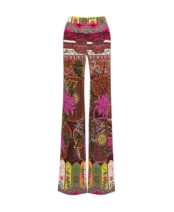 Valentino Garavani Floral Print High-waisted Trousers