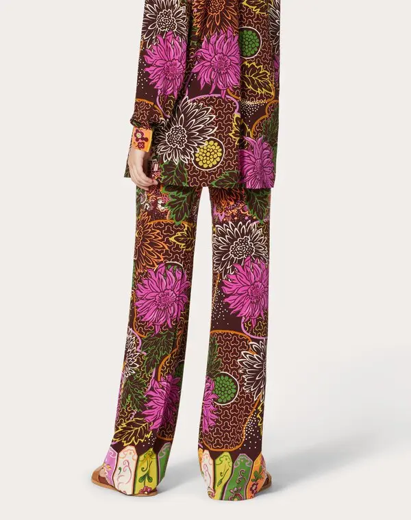 Valentino Garavani Floral Print High-waisted Trousers