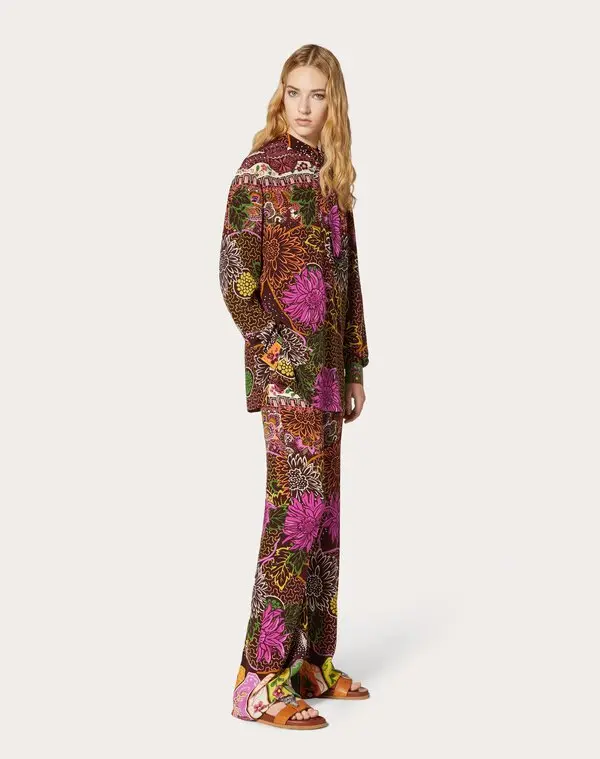 Valentino Garavani Floral Print Pussy Bow Blouse