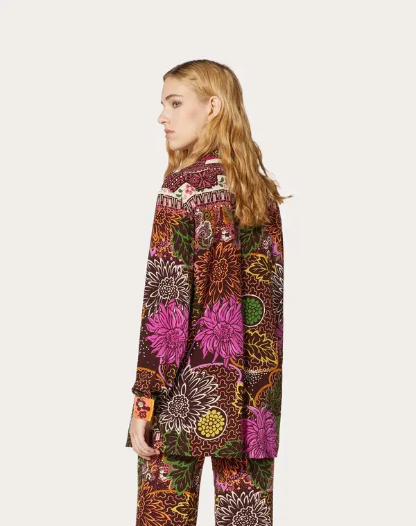 Valentino Garavani Floral Print Pussy Bow Blouse