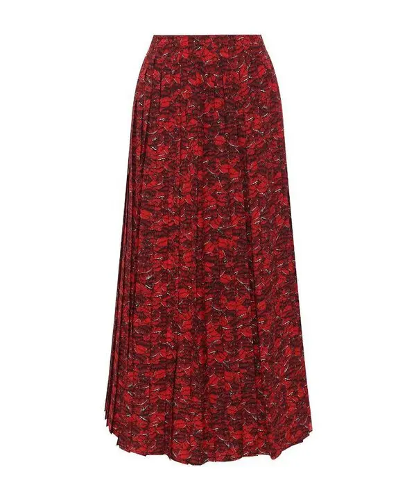 Valentino Garavani Lip Print Pleated Skirt - Red