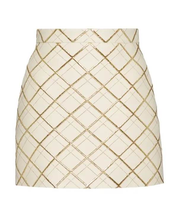 Valentino Garavani Lattice-embroidery Miniskirt - Nude