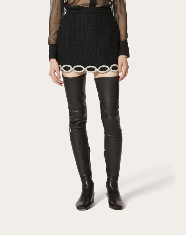 Valentino Garavani Crystal Tweed Miniskirt