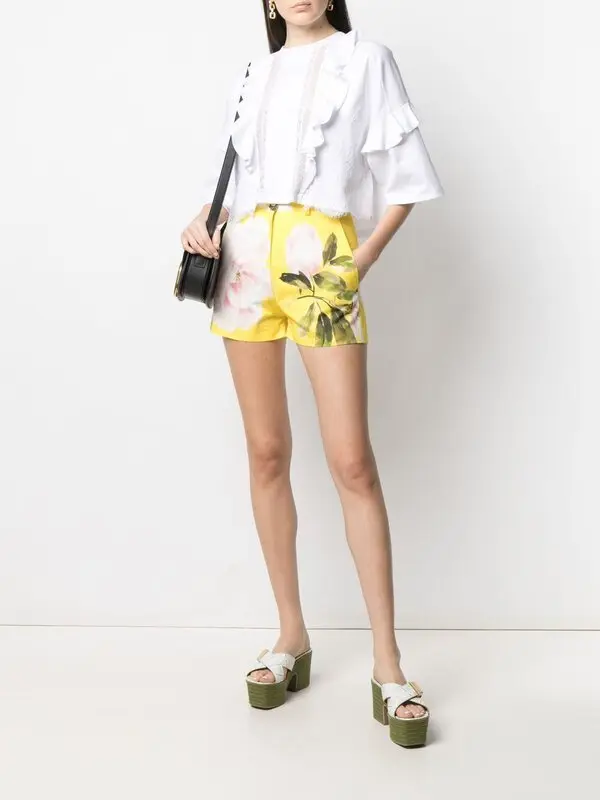 Valentino Garavani Rose-print Tailored Shorts
