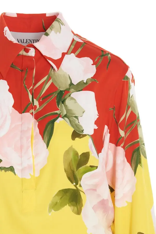 Valentino Garavani Pleated Floral-print Midi Dress