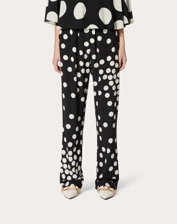 Valentino Garavani Polka-dot Straight-leg Trousers