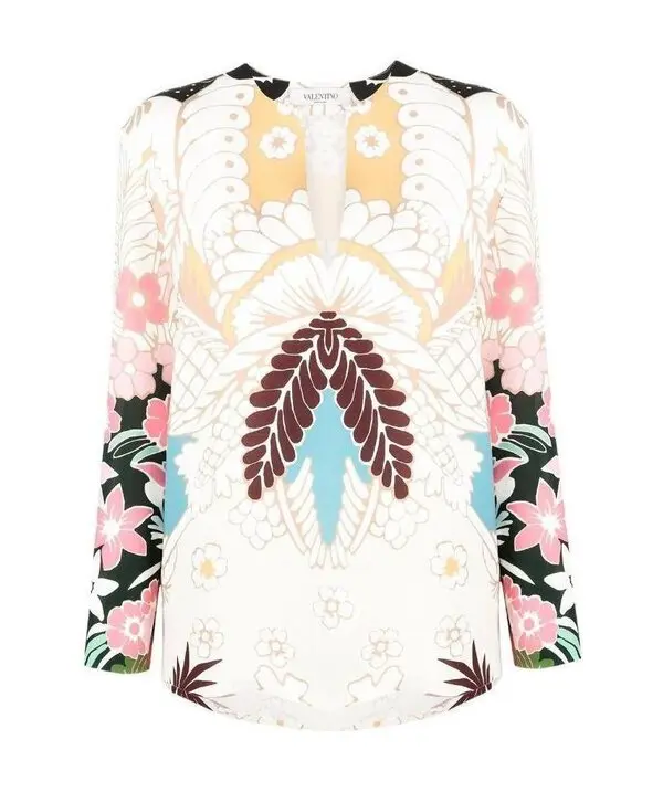Valentino Garavani Abstract Pattern Print Blouse