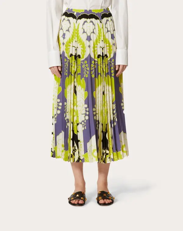Valentino Garavani Pleated Print Skirt