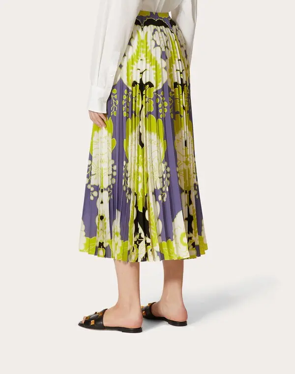 Valentino Garavani Pleated Print Skirt