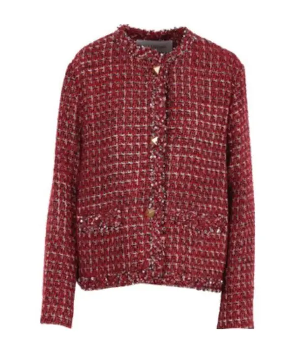 Valentino Garavani Sequin-detail Tweed Jacket - Red