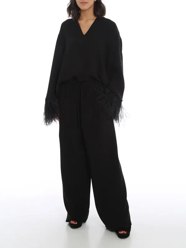 Valentino Garavani Embellished Cuff Lightweight Blouse