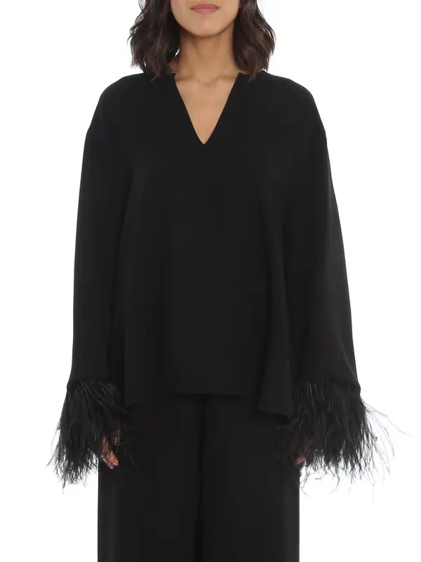 Valentino Garavani Embellished Cuff Lightweight Blouse