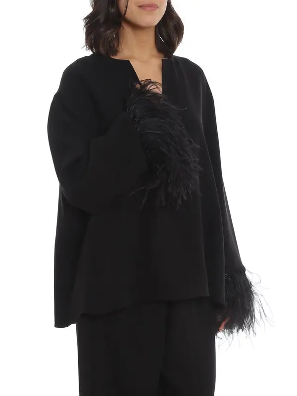 Valentino Garavani Embellished Cuff Lightweight Blouse