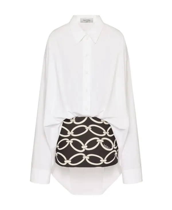 Valentino Garavani Chain 1967 Long-sleeved Mini Dress - White