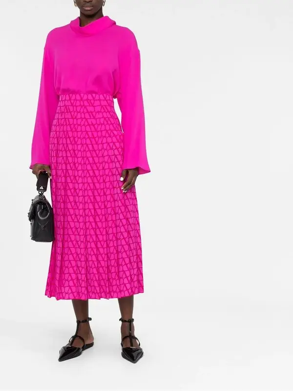 Valentino Garavani Bow-detail Funnel Neck Silk Top