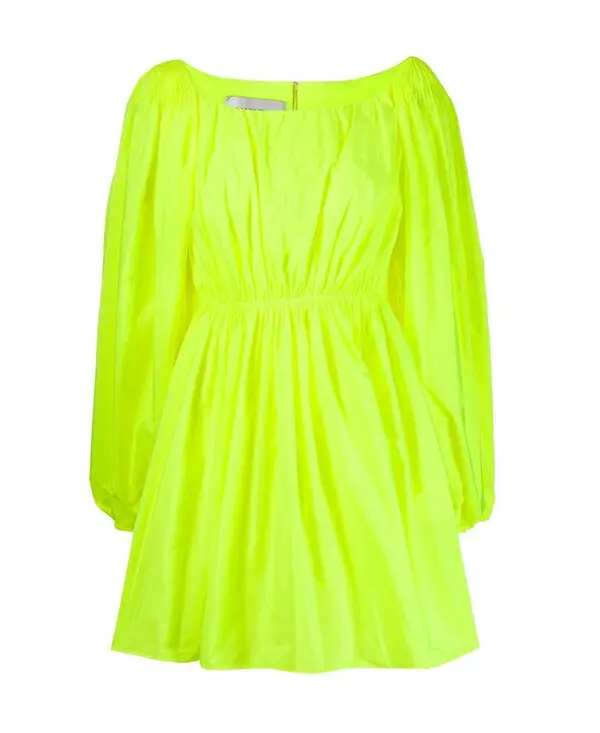 Valentino Garavani Puff Sleeve Mini Dress - Green