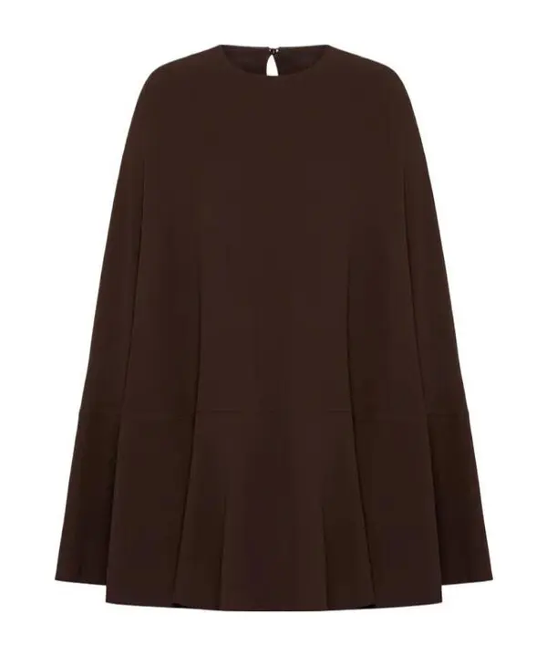 Valentino Garavani Silk Cape Dress - Black
