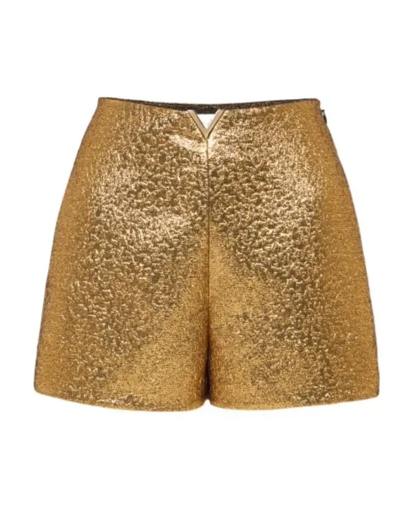 Valentino Garavani Vgold Metallic Shorts