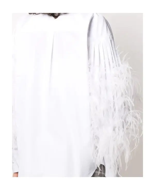 Valentino Garavani Feather Embellished Buttoned Shirt