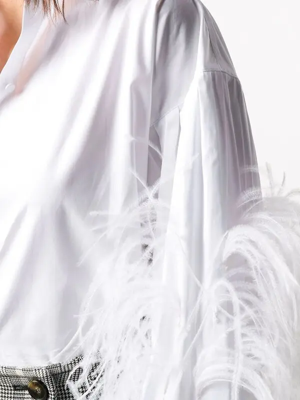 Valentino Garavani Feather Embellished Buttoned Shirt