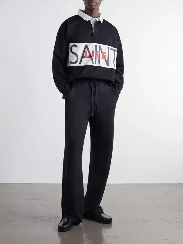 SAINT MXXXXXX Saint Life Printed Cotton-jersey Polo Shirt