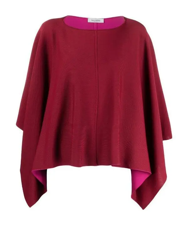 Valentino Garavani Asymmetrical Draped Cape - Red