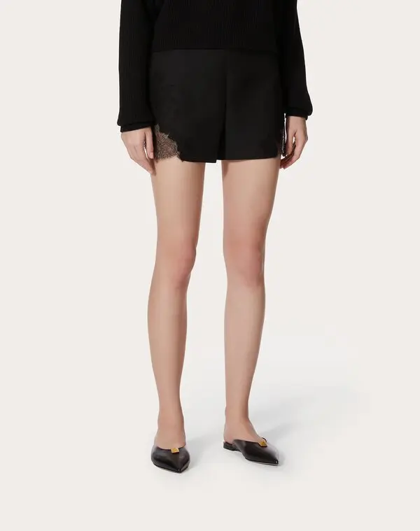 Valentino Garavani Crepe Couture Lace Shorts