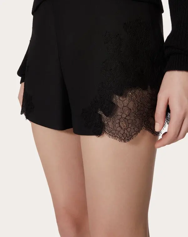Valentino Garavani Crepe Couture Lace Shorts