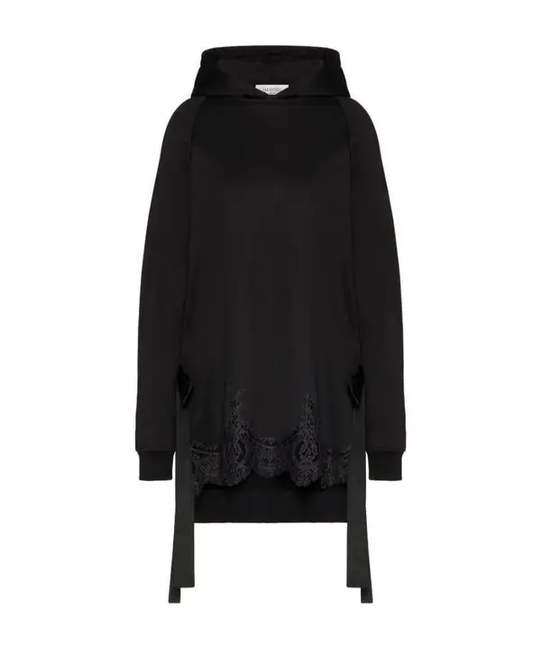 Valentino Garavani Lace Trim Bow-embellished Hoodie