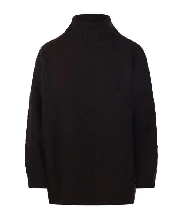 Max Mara Bambola Cable-knit Turtleneck Sweater