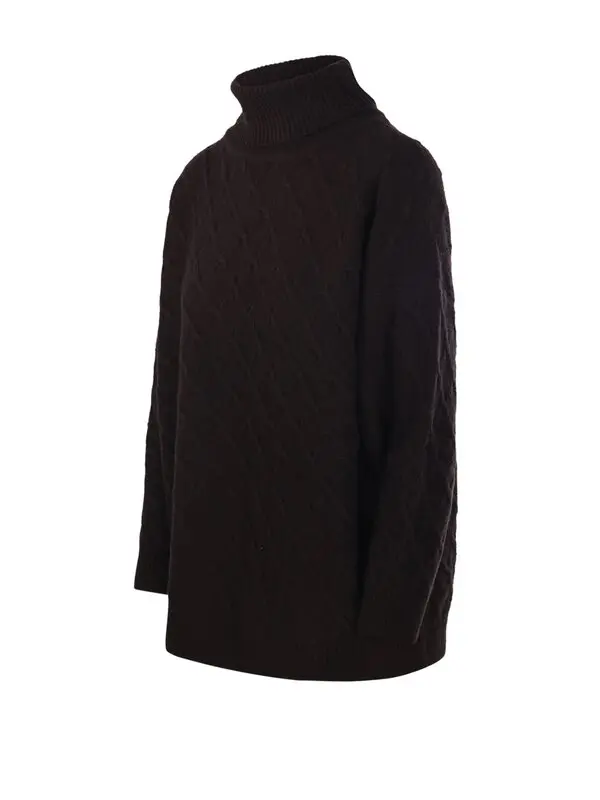 Max Mara Bambola Cable-knit Turtleneck Sweater