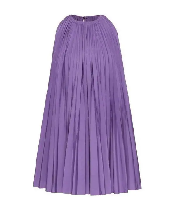 Valentino Garavani Pleated Sleeveless Minidress - Purple