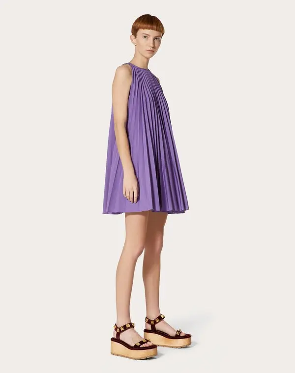 Valentino Garavani Pleated Sleeveless Minidress