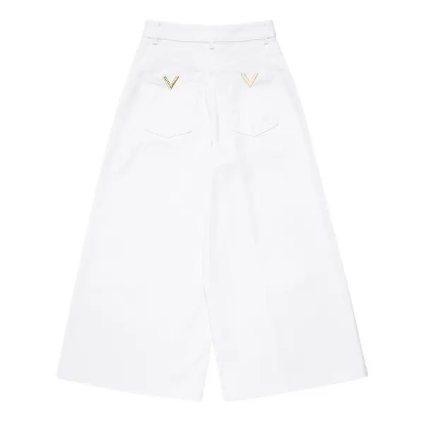 Valentino Garavani Logo Plaque-detail Layered Wide-leg Jeans