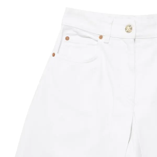 Valentino Garavani Logo Plaque-detail Layered Wide-leg Jeans