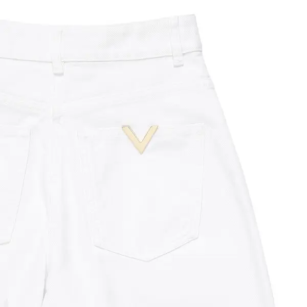 Valentino Garavani Logo Plaque-detail Layered Wide-leg Jeans