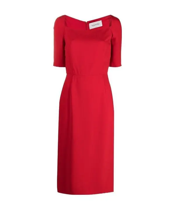 Valentino Garavani Square-neck Midi Dress