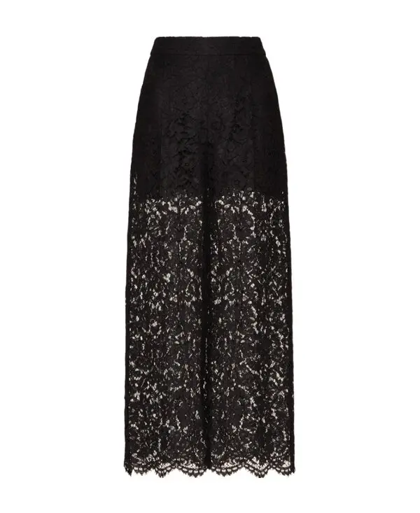 Valentino Garavani Floral Lace Cropped Trousers