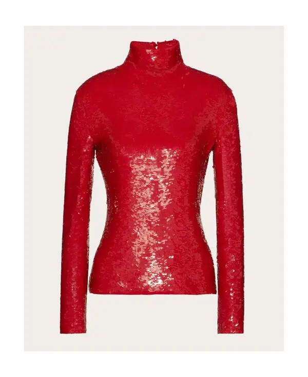Valentino Garavani Sequinned High-neck Zip-up Jacket