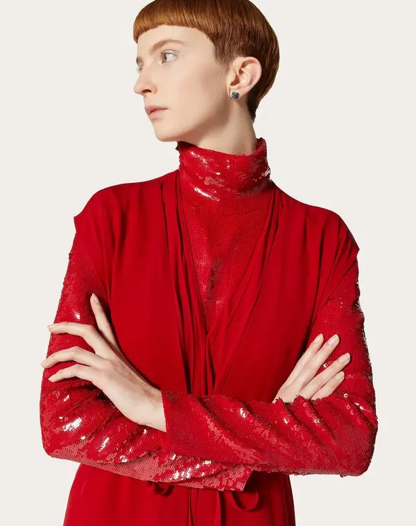Valentino Garavani Sequinned High-neck Zip-up Jacket