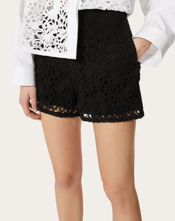 Valentino Garavani Floral Motif Crochet Shorts