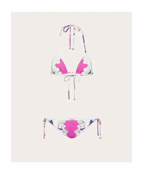 Valentino Garavani Floral Print Bikini Set - White