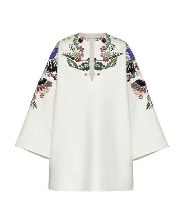 Valentino Garavani Embroidery Cardin Dress - White